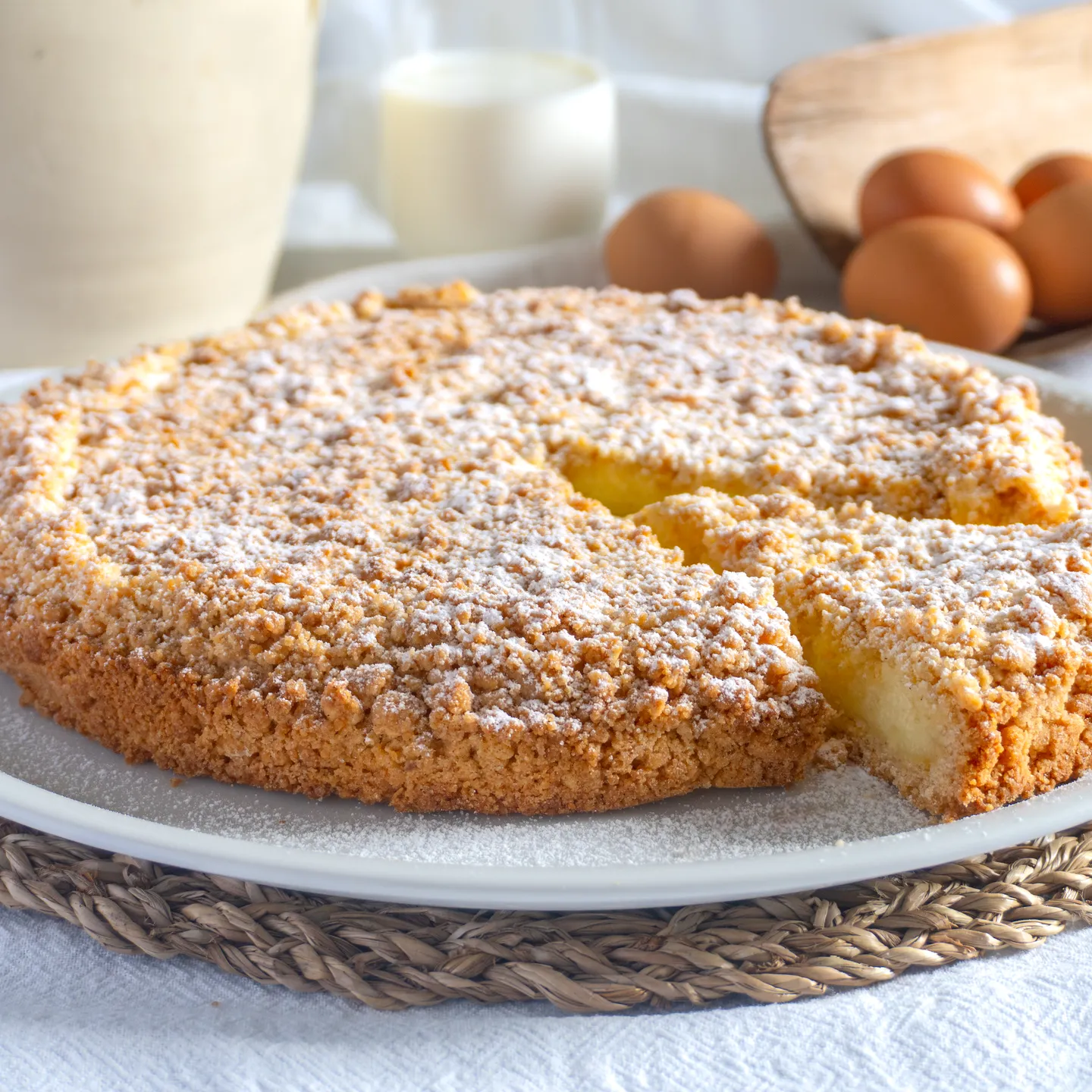 Recipe Crumbled Cake with Cream