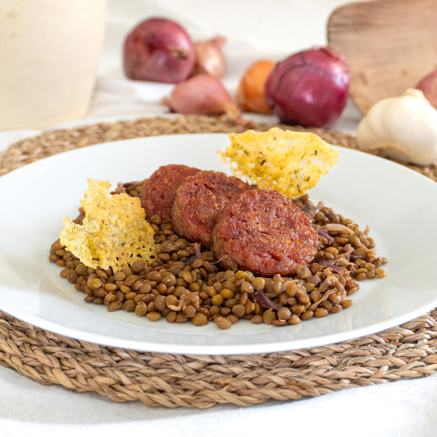 Recipe Grilled cotechino with lentils