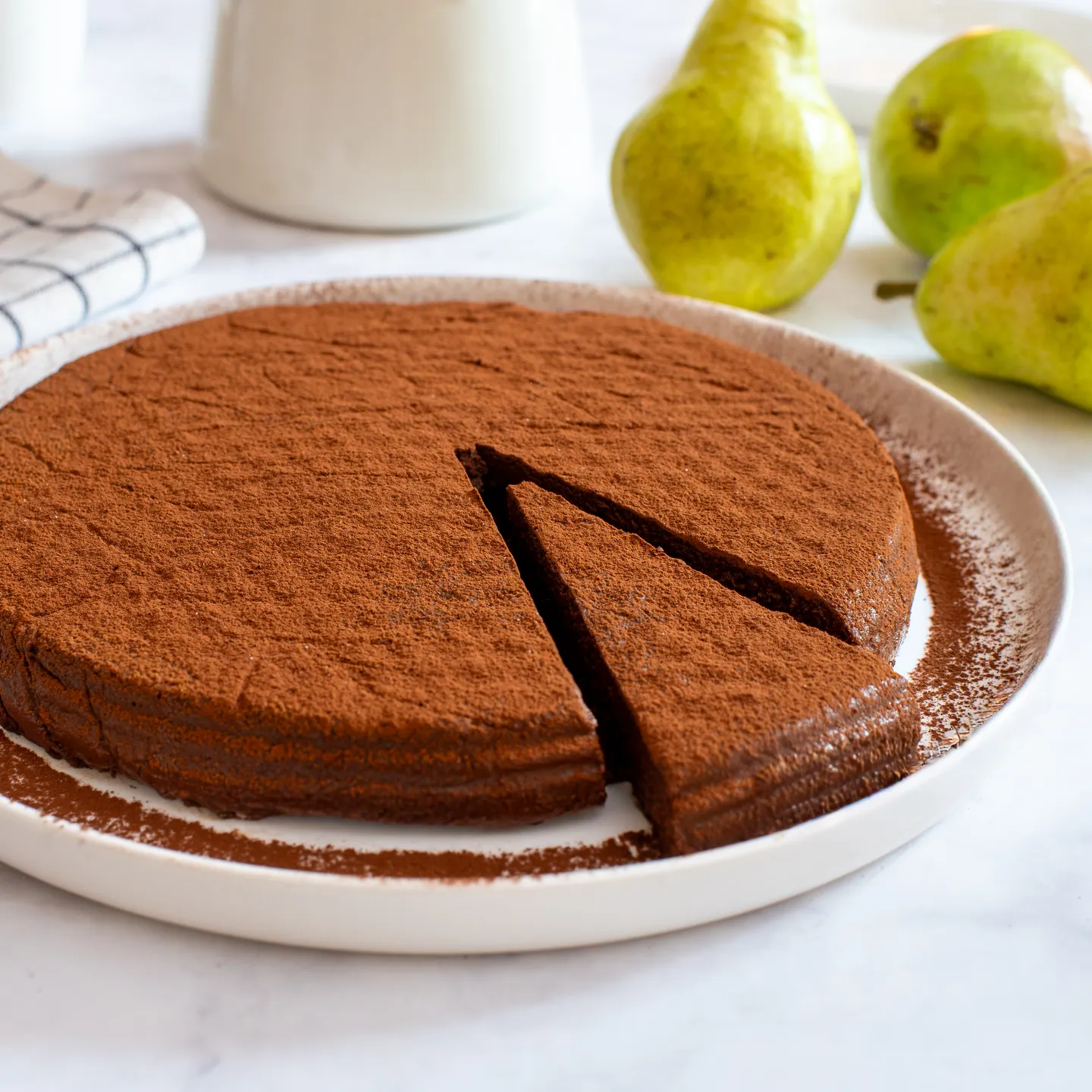 Recette Gâteau crémeux aux poires et au chocolat