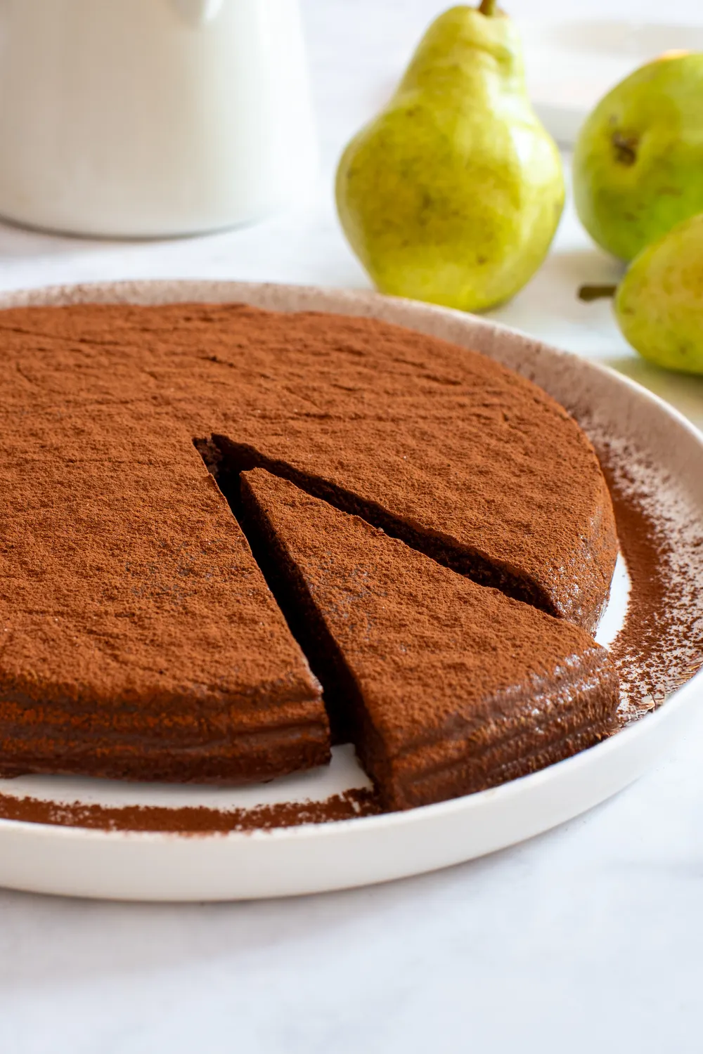 Recette Gâteau crémeux aux poires et au chocolat