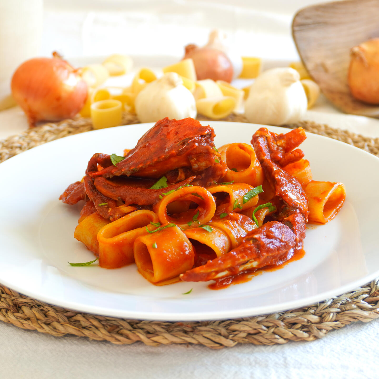 Ricetta Calamarata al granchio blu